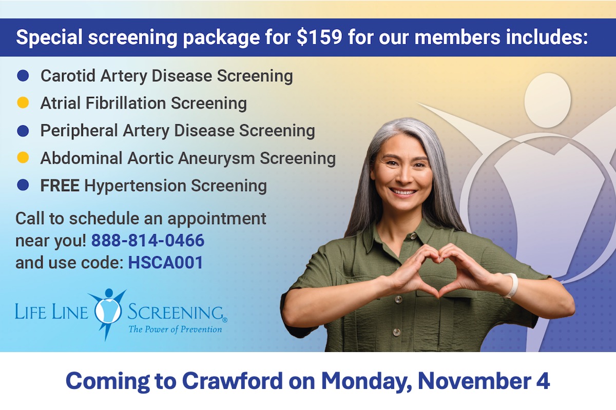 Life Line Screening, Nov. 4 - Crawford Memorial United Methodist Church
