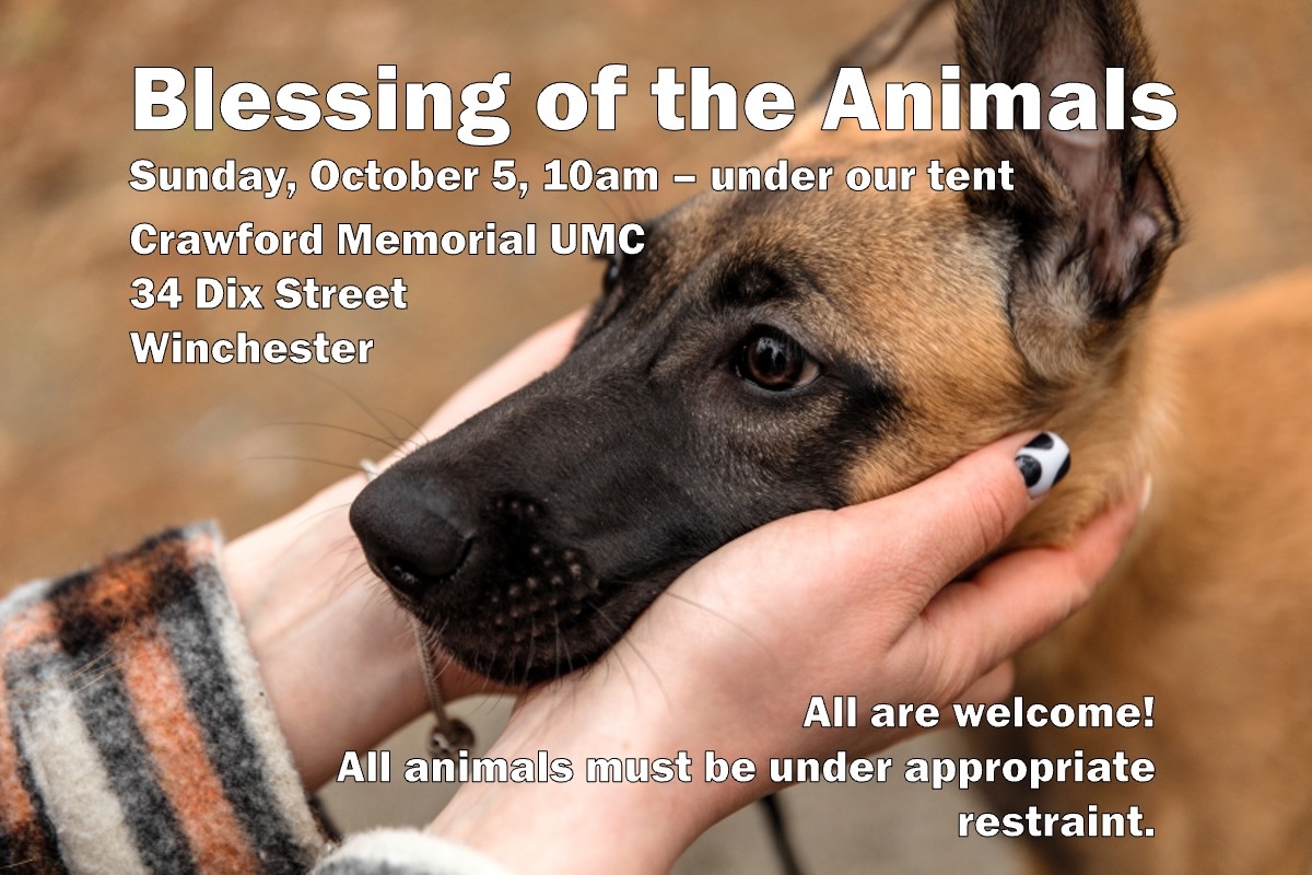 Blessing of the Animals, Oct. 5 - Crawford Memorial United Methodist Church